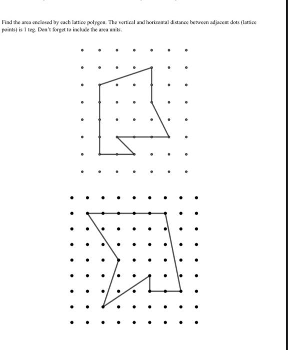 Solved Find the area enclosed by each lattice polygon. The | Chegg.com