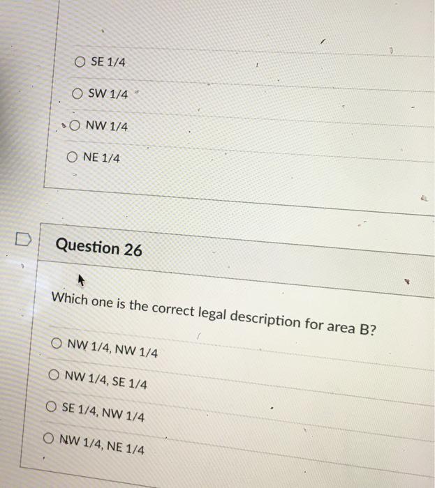 Solved Questions 25-29 Given the PLSS section shown below | Chegg.com