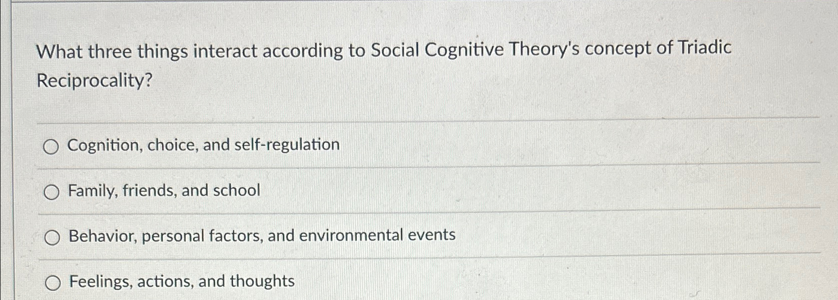 Solved What three things interact according to Social | Chegg.com