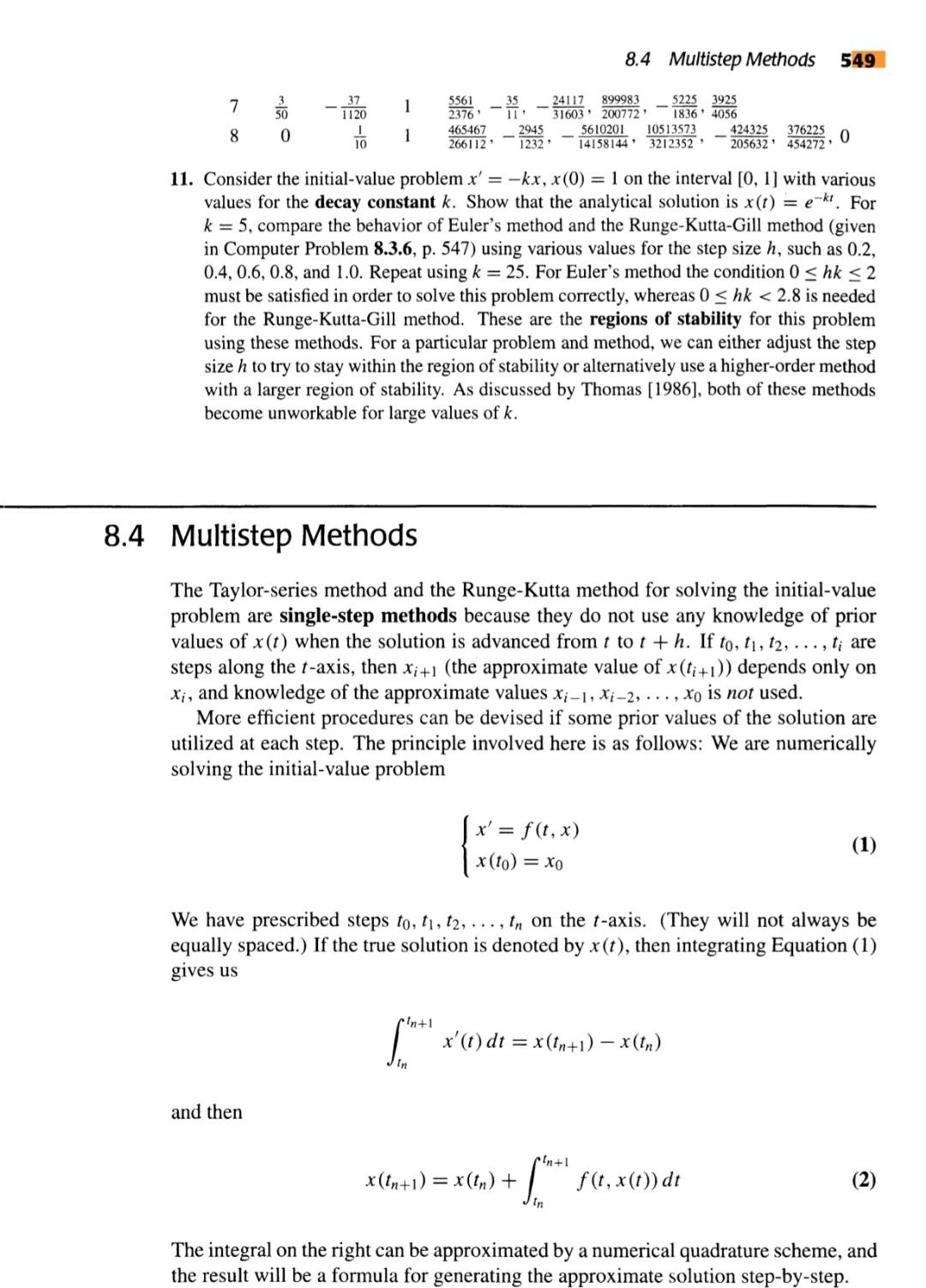 Solved 4. Consider the multistep method | Chegg.com