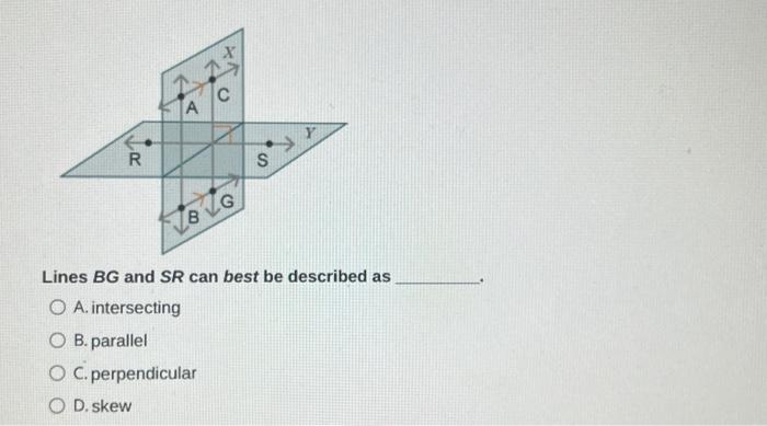 Solved Lines BG and SR can best be described as A. | Chegg.com