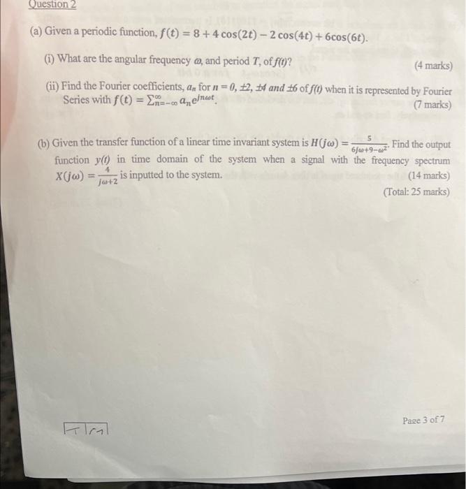 Solved (a) Given a periodic function, | Chegg.com