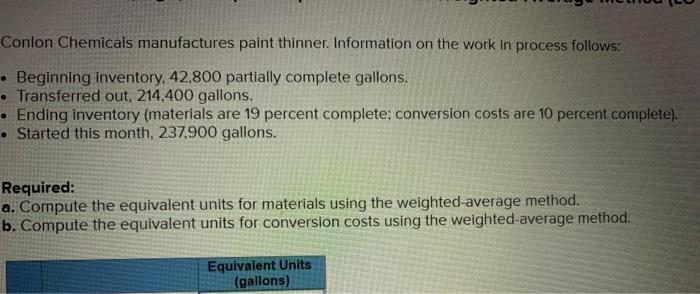 Solved Exercise 8-19 (Algo) Compute Equivalent Units: FIFO | Chegg.com