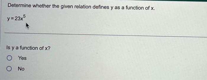 Solved Determine Whether The Given Relation Defines Y As A