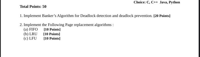 Solved 1. Implement Banker's Algorithm for Deadlock | Chegg.com Solved 1. Implement Banker's Algorithm for Deadlock | Chegg.com