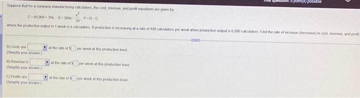 Solved C=100,000+30 A+300x−20B2, i H−H−C A) Cints are B) | Chegg.com