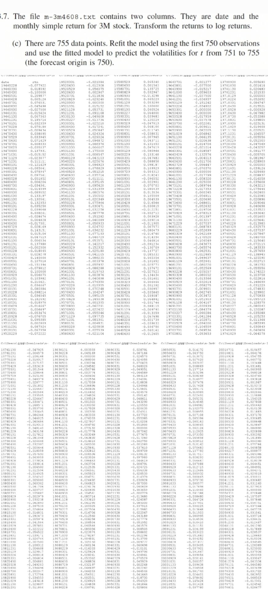 Solved The file m-3m4608.txt ﻿contains two columns. They are | Chegg.com