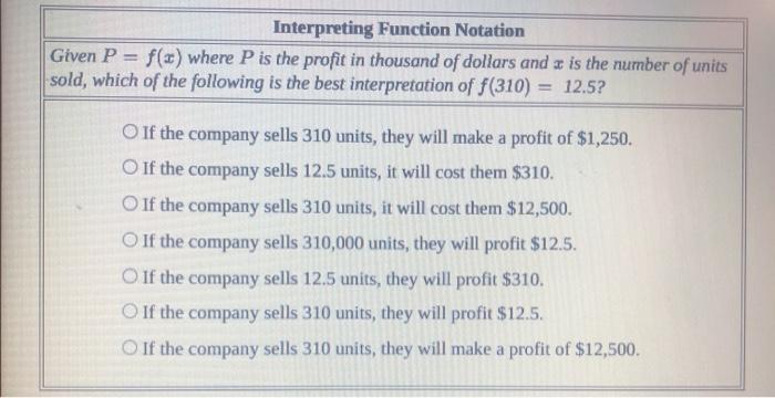 Solved Interpreting Function Notation Given P = f(c) where P | Chegg.com