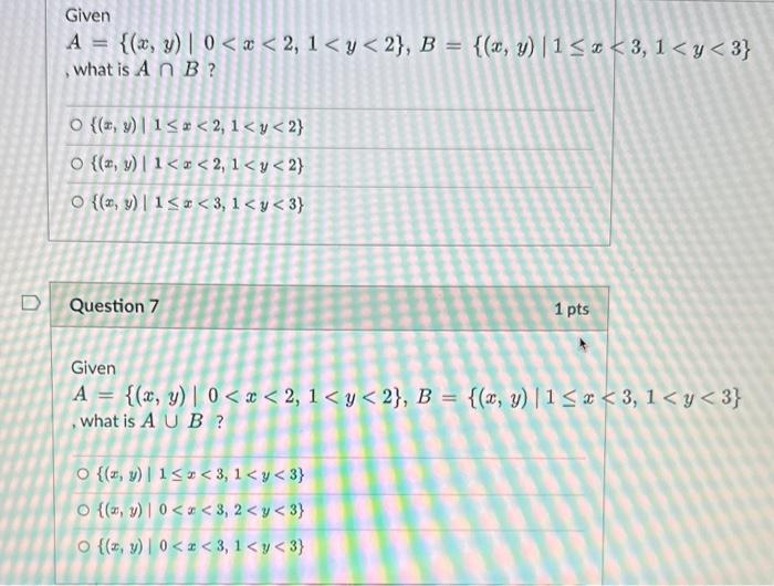 Solved Given A={(x,y)∣0 | Chegg.com
