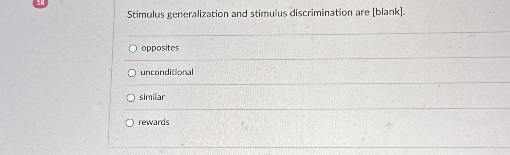 Solved Stimulus generalization and stimulus discrimination | Chegg.com