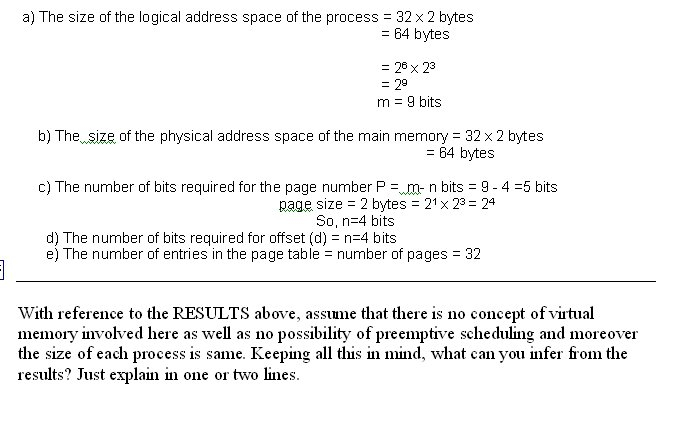 Solved The size of the logical address space of the process | Chegg.com