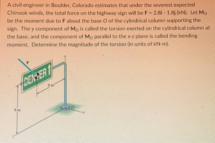 Solved A civil engineer in Boulder, Colorado estimates that | Chegg.com