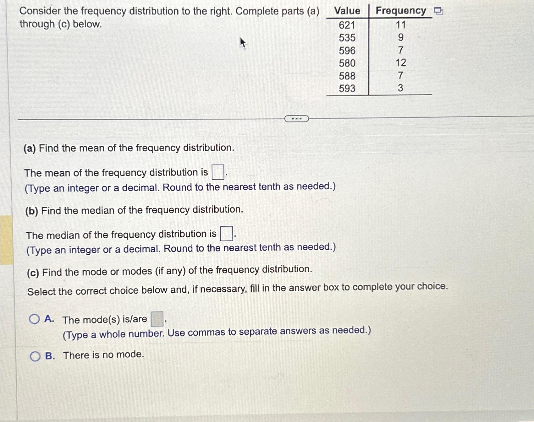 Solved Consider the frequency distribution to the right. | Chegg.com