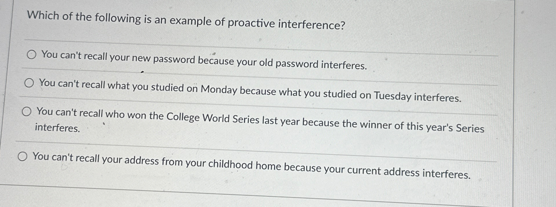 Solved Which of the following is an example of proactive | Chegg.com
