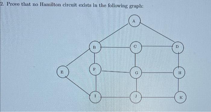 Solved 2. Prove that no Hamilton circuit exists in the | Chegg.com