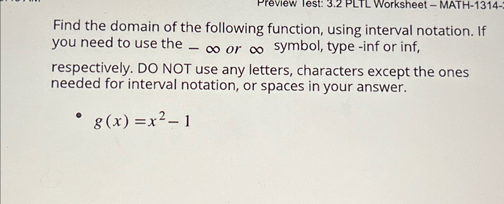 Solved Find the domain of the following function, using | Chegg.com