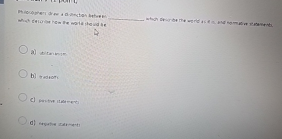 Solved Philosophers draw a distinction between which | Chegg.com