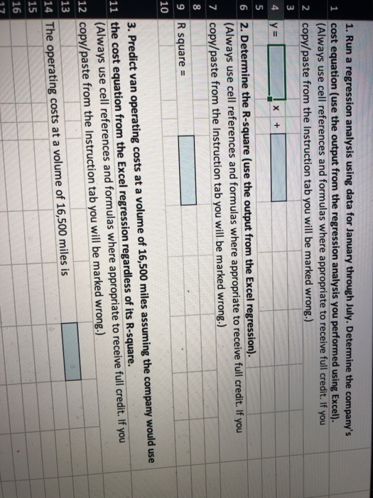Solved 1. Run a regression analysis using data for January | Chegg.com
