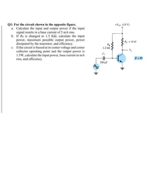 Solved Q1: For the circuit shown in the opposite figure, a. | Chegg.com