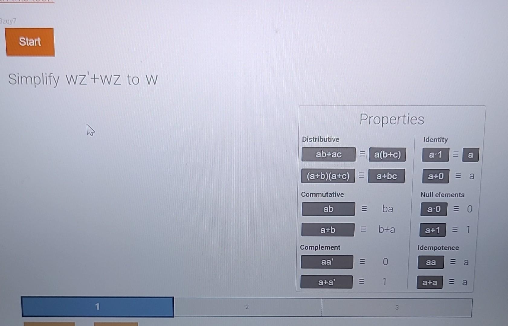 Solved Simplify WZ′+WZ to W | Chegg.com