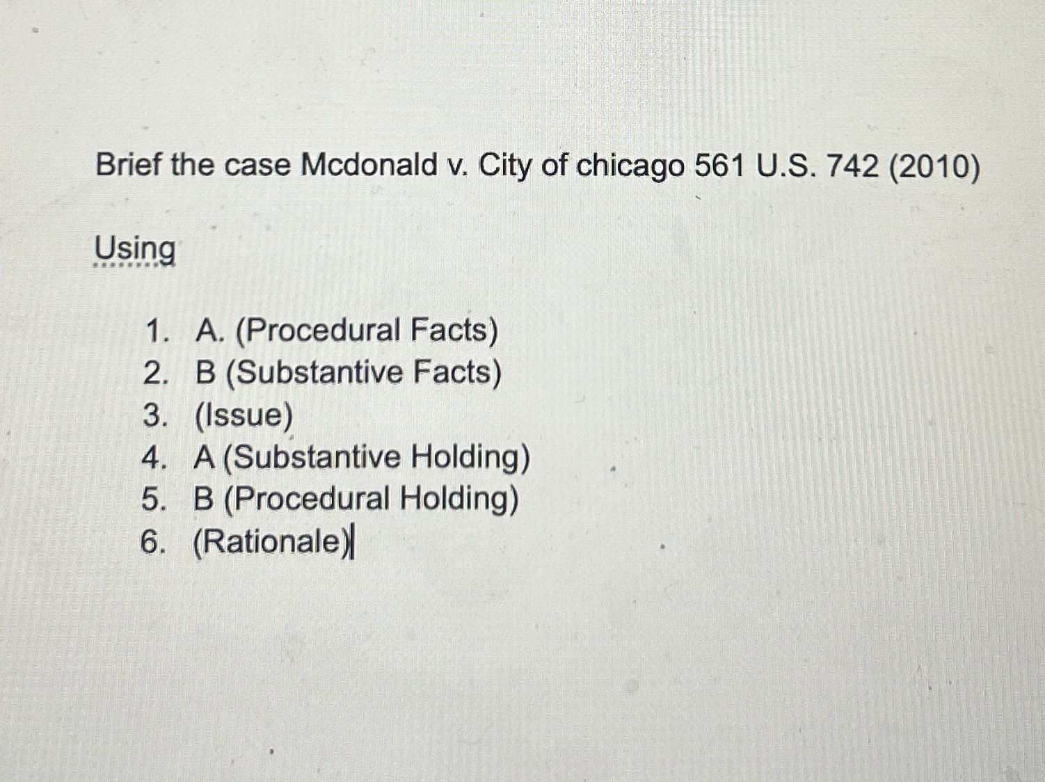 Solved Brief the case Mcdonald v. ﻿City of chicago 561 | Chegg.com