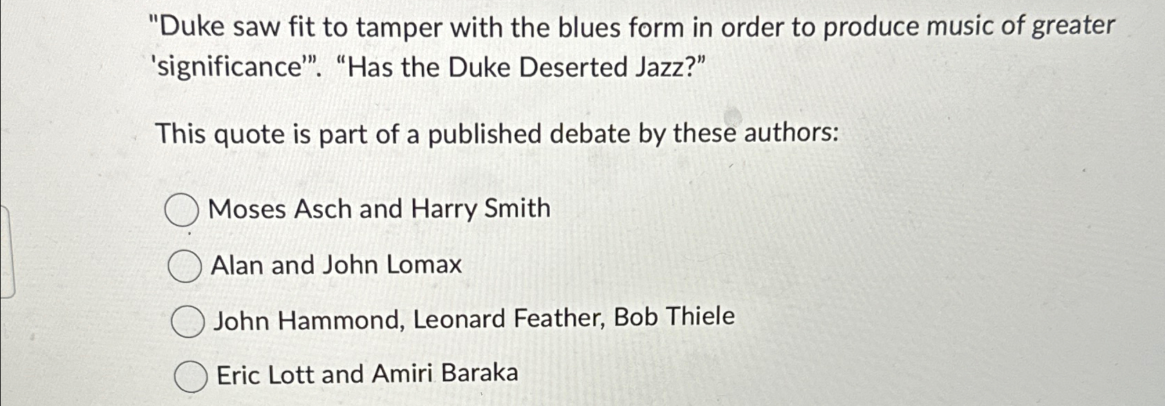 Solved "Duke saw fit to tamper with the blues form in order | Chegg.com