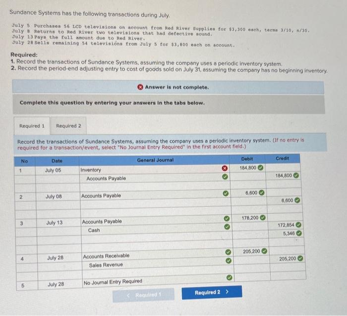Solved Sundance Systems has the following transactions | Chegg.com