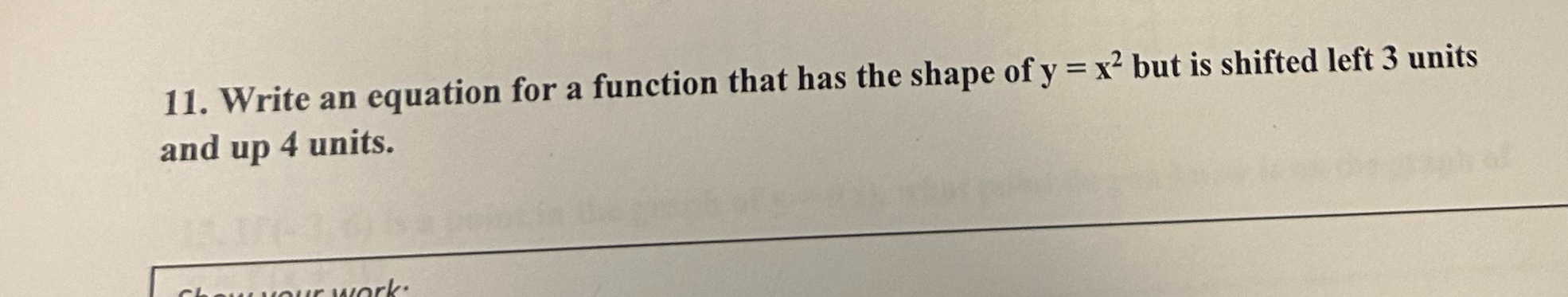 Solved Write an equation for a function that has the shape | Chegg.com