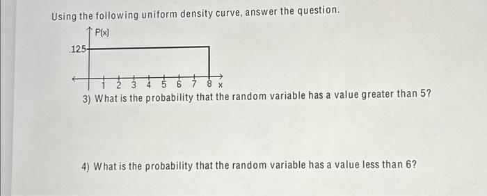 Solved Using the following uniform density curve, answer the | Chegg.com