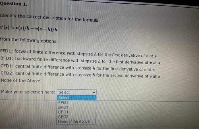 Solved Identify the correct description for the formula | Chegg.com