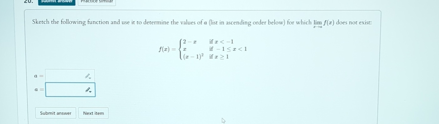 Solved Sketch the following function and use it to determine | Chegg.com