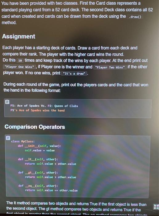 Solved Must be completed in python. You will recieve a like | Chegg.com