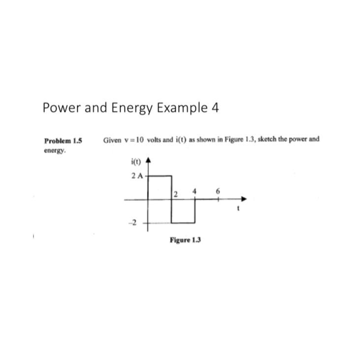 Solved Power and Energy Example 4Problem 1.5 ﻿Given v=10 | Chegg.com