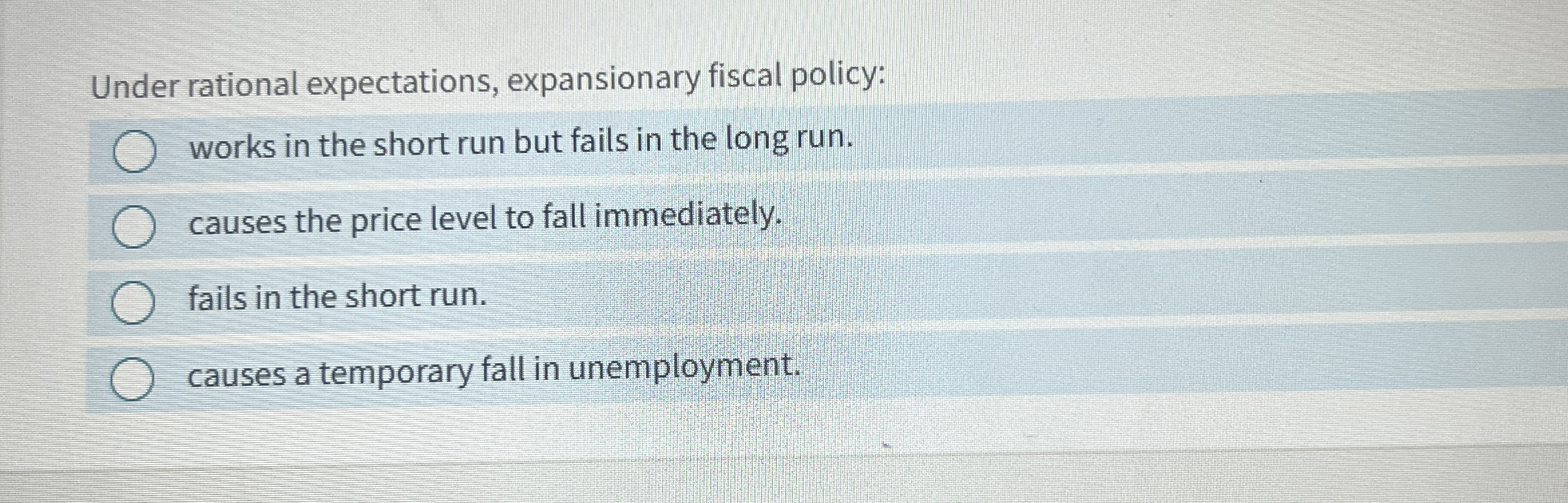 Solved Under rational expectations, expansionary fiscal | Chegg.com