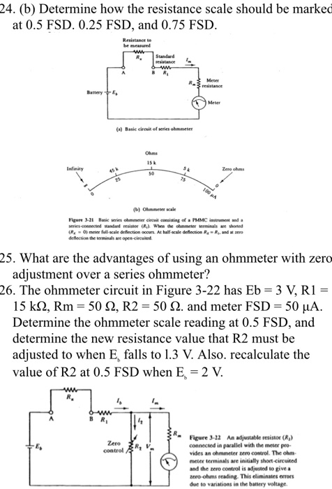 Solved 24. (b) Determine how the resistance scale should be | Chegg.com