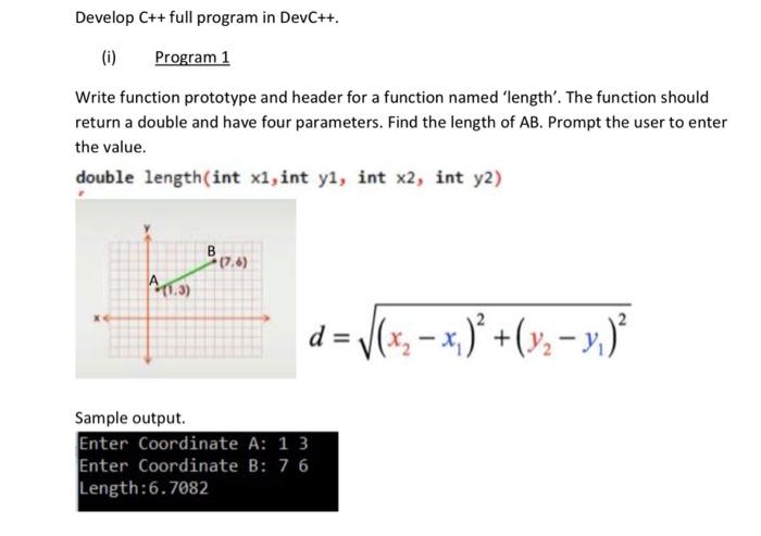 Develop C++ full program in DevC++. (i) Program 1 | Chegg.com
