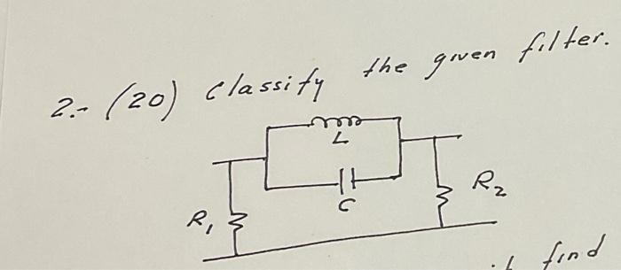 Solved 2.- (20) Classify the given filter. | Chegg.com