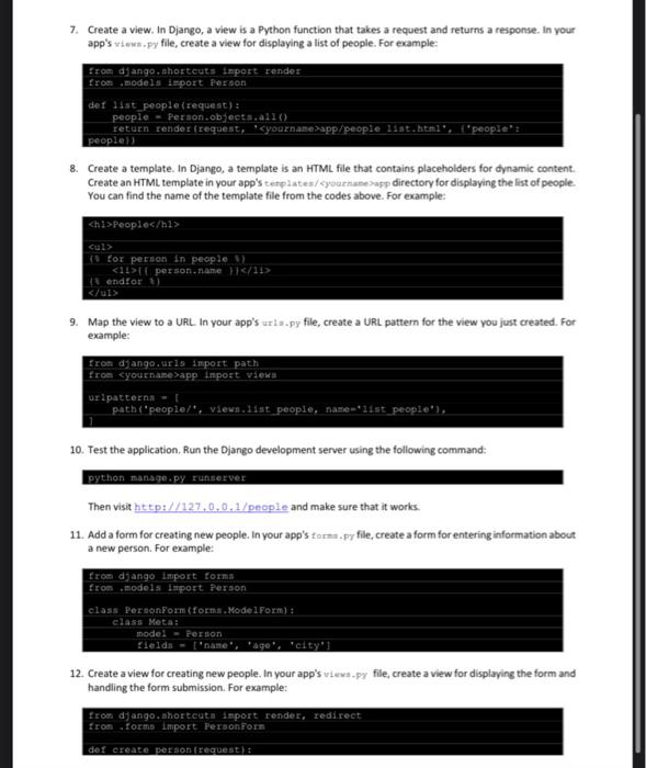 Solved 1. Install Django on your machine. If you don't have | Chegg.com