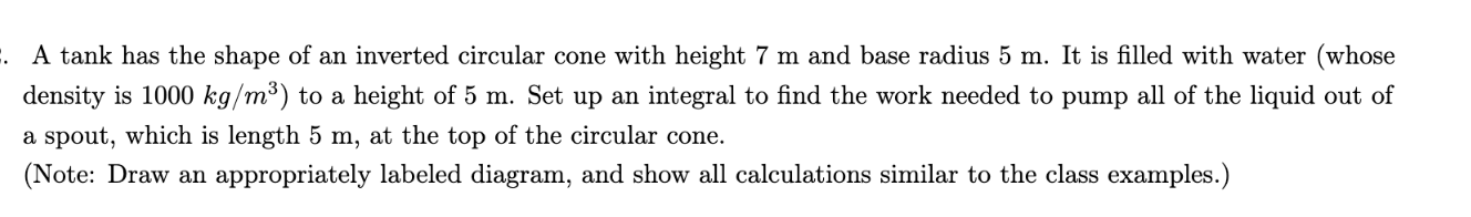 Solved A tank has the shape of an inverted circular cone | Chegg.com