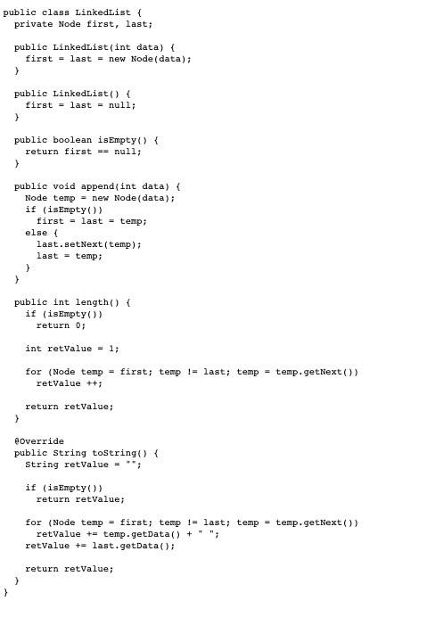 Solved use the code given for the linked list class.write | Chegg.com