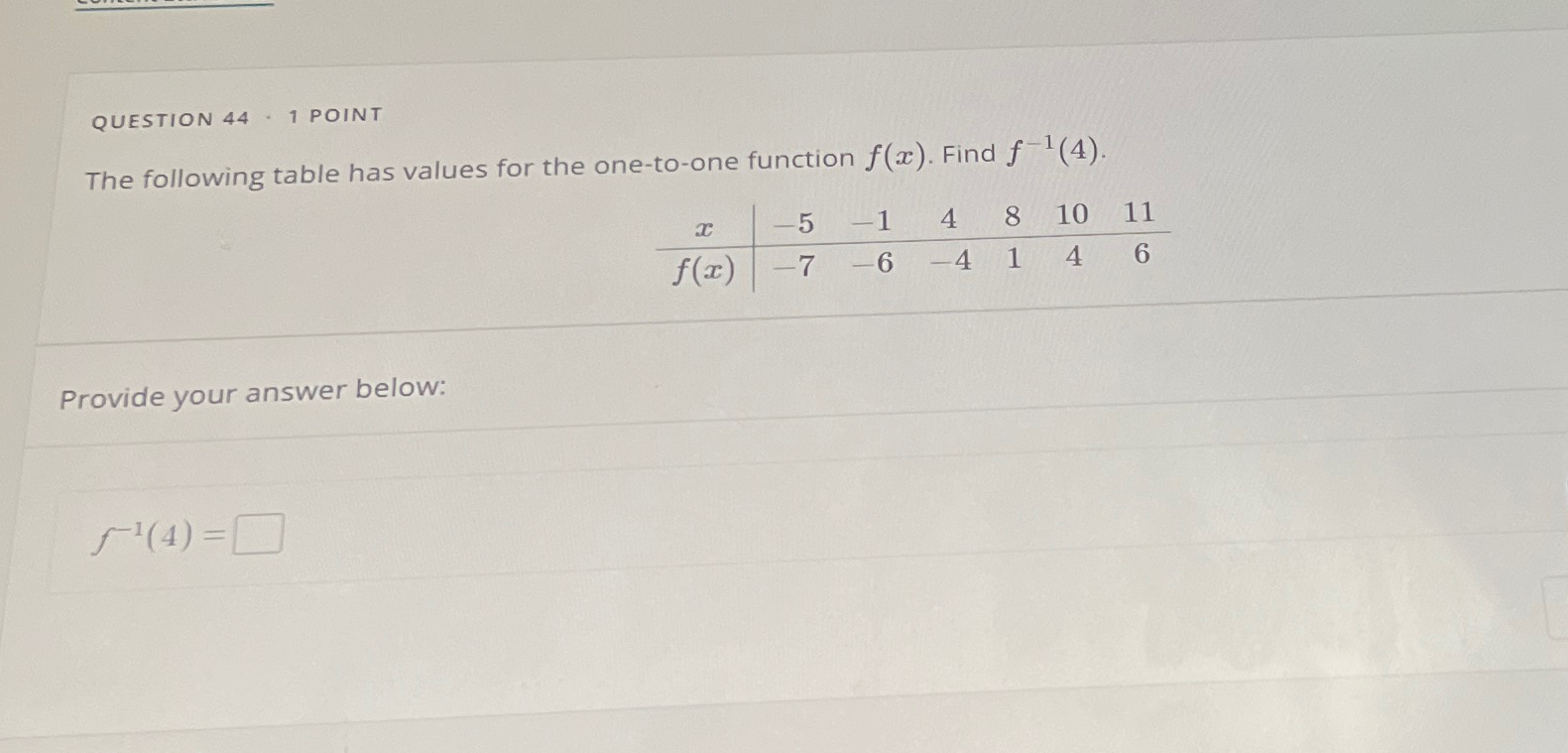 Solved QUESTION 44 - 1 POINTThe following table has values | Chegg.com Solved QUESTION 44 - 1 POINTThe following table has values | Chegg.com