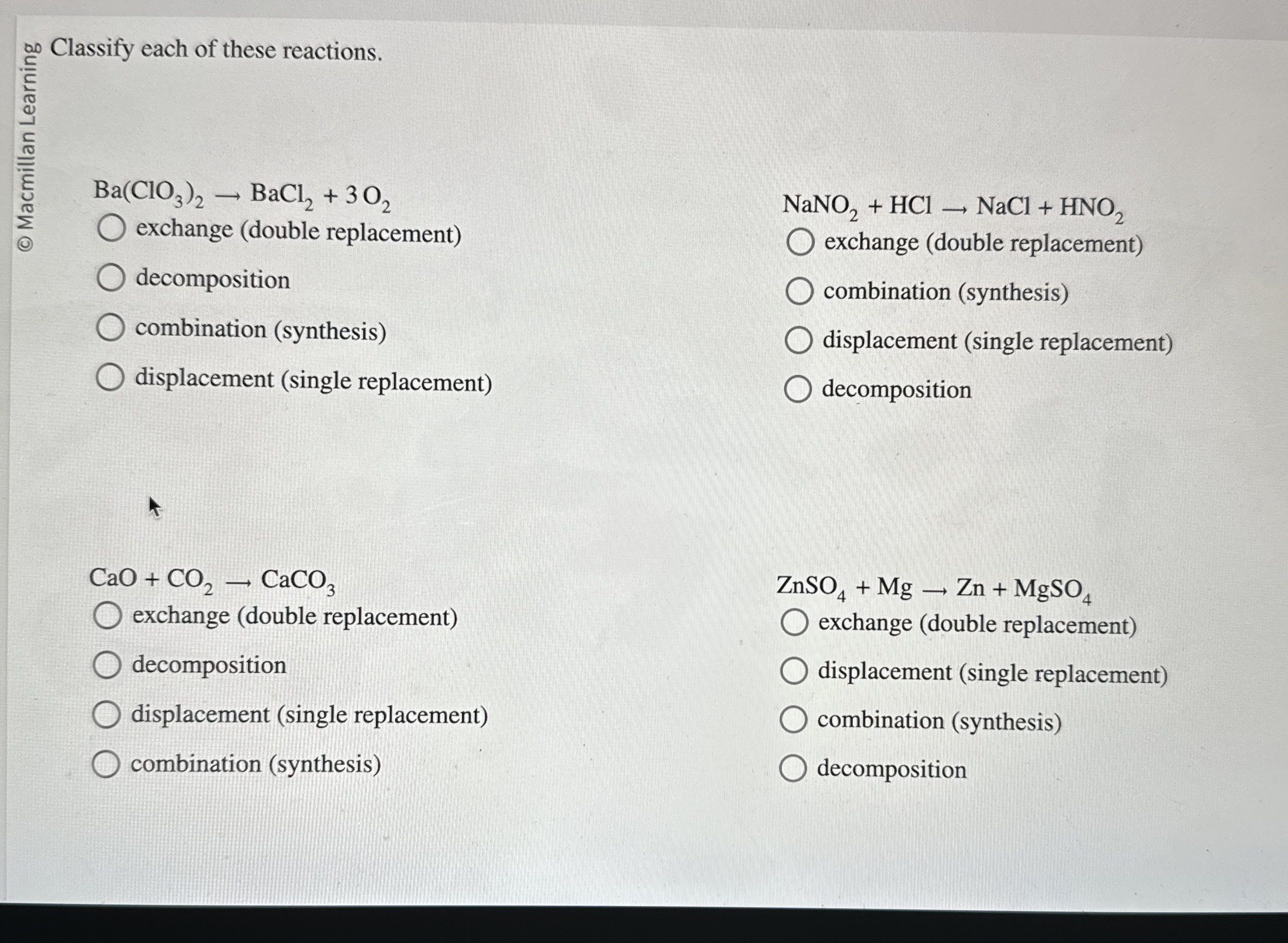 Solved Classify each of these | Chegg.com