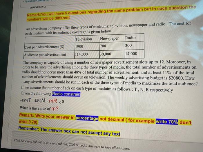 Solved Question com QUESTION 2 Remark: You will have 5 | Chegg.com