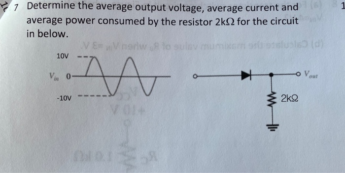 Solved 1 Determine the average output voltage, average | Chegg.com