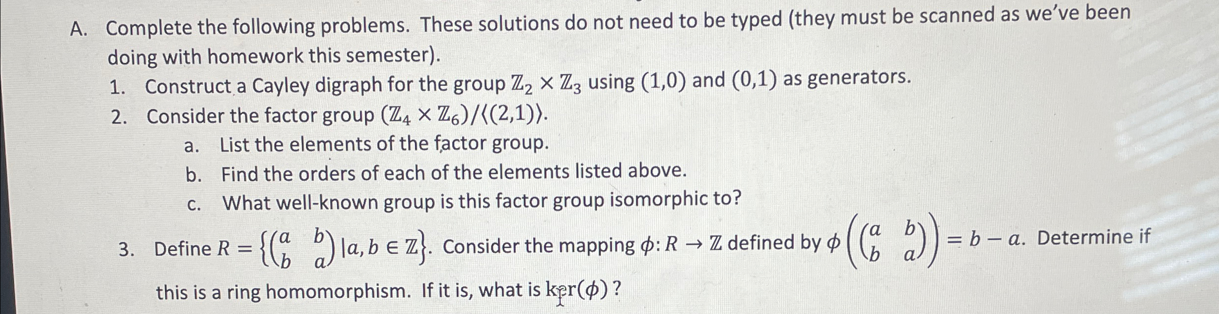 Solved Okease help me solve questions 2 ﻿and 3 ﻿A. ﻿Complete | Chegg.com