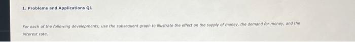 Solved 1. Problems and Applications Q1 For each of the | Chegg.com