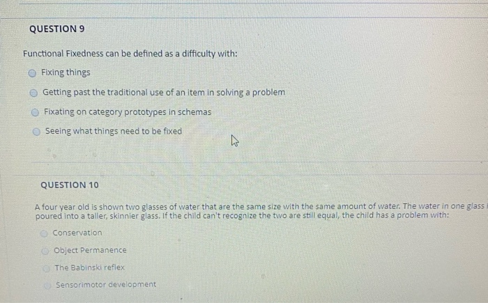 Solved QUESTION 9 Functional Fixedness can be defined as a | Chegg.com