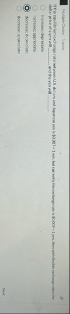 Solved Multiple Choice1 ﻿pointIf the equilibrium exchange | Chegg.com