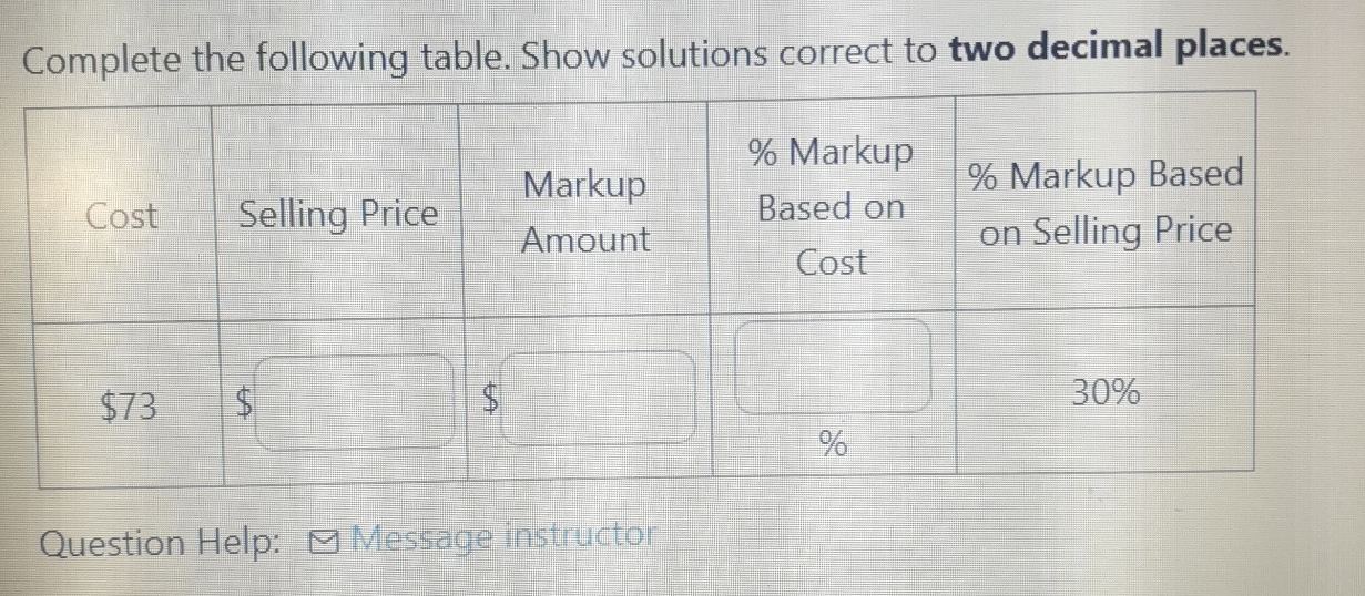 Solved Complete the following table. Show solutions correct | Chegg.com