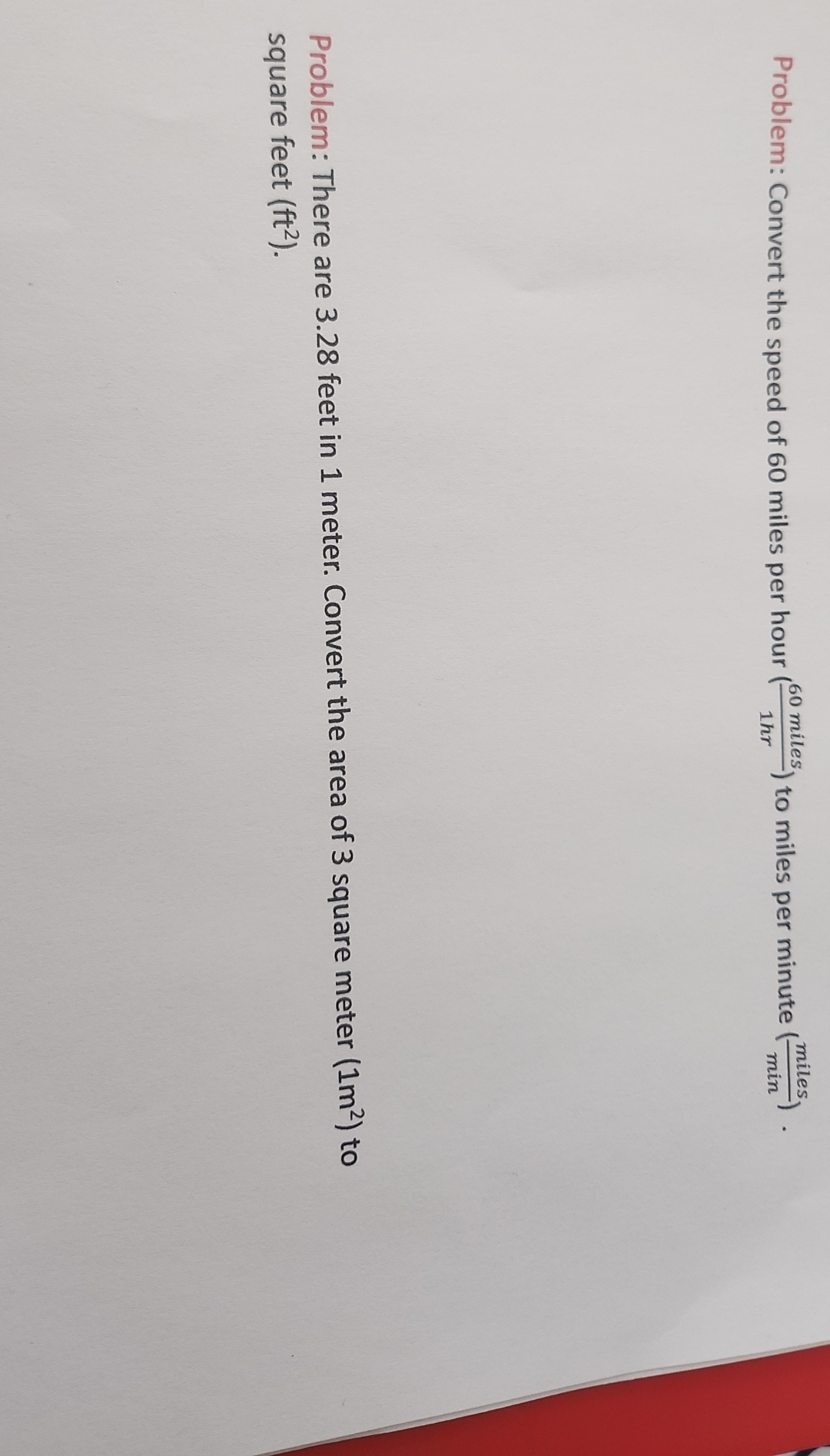 Solved Problem: Convert the speed of 60 ﻿miles per hour | Chegg.com
